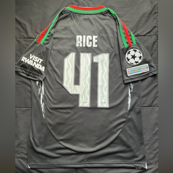 adidas | Shirts | Rice 4 Arsenal Ucl Away Jersey Home 225 Sl Black ...